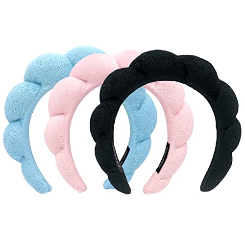 NGDN Mimi and Co Spa Headband for Women, Sponge Spa Headband for Washing Face, Makeup Headband Skincare Headband Puffy Spa Headband, Terry Towel Cloth Fabric Head Band for Skincare, Makeup Removal