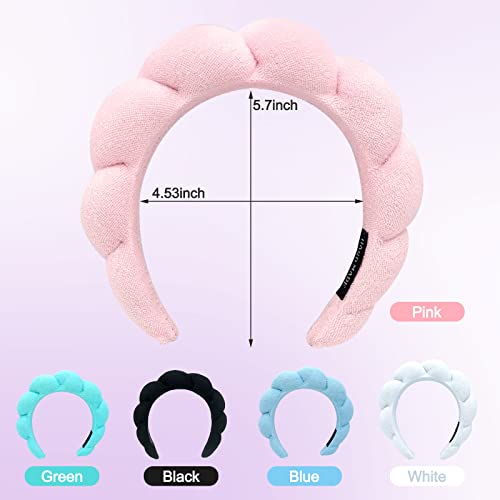 NGDN Mimi and Co Spa Headband for Women, Sponge Spa Headband for Washing Face, Makeup Headband Skincare Headband Puffy Spa Headband, Terry Towel Cloth Fabric Head Band for Skincare, Makeup Removal