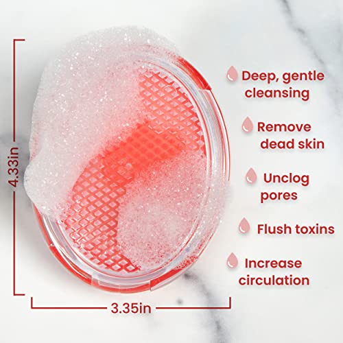 Dylonic Exfoliating Silicone Body Scrubber Razor Bump Brush + Ingrown Hairs Treatment Exfoliator Loofah | Eliminate Shaving Irritation for Legs, Armpit, Bikini Line | Smooth Skin Solution Men + Women