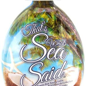 That’s What Sea Said Tanning Lotion - For Indoor Tanning Bed and Outdoor Sun - Safe for Face, Body and Tattoos - With Coconut Oil - No Bronzer