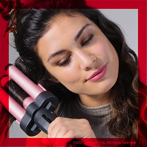 Revlon 3 Barrel Jumbo Hair Waver | Long-Lasting, Natural Looking Waves, (Pink)