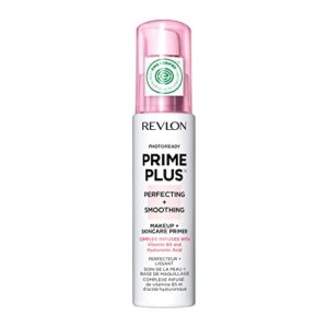 face primer by revlon, photoready prime plus face makeup for all skin types, blurs & fills in fine lines, infused with vitamin b5 and hyaluronic acid, perfecting & smoothing, 1 oz