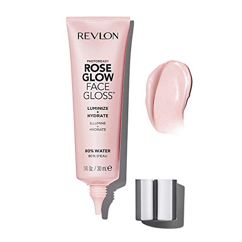 Face Primer by Revlon, PhotoReady Face Gloss Rose Glow, Face Makeup for All Skin Types, Hydrates, Illuminates & Moisturizes, Infused with Glycerin & Olive Oil Extract, 80% Water, 1 Fl Oz