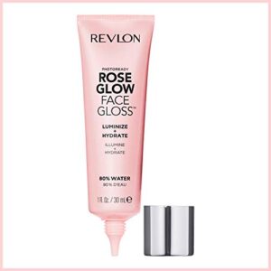 Face Primer by Revlon, PhotoReady Face Gloss Rose Glow, Face Makeup for All Skin Types, Hydrates, Illuminates & Moisturizes, Infused with Glycerin & Olive Oil Extract, 80% Water, 1 Fl Oz