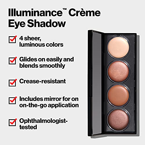 Crème Eyeshadow Palette by Revlon, Illuminance Eye Makeup with Crease- Resistant Ingredients, Creamy Pigmented in Blendable Matte & Shimmer Finishes, 730 Skin Lights, 0.12 Oz