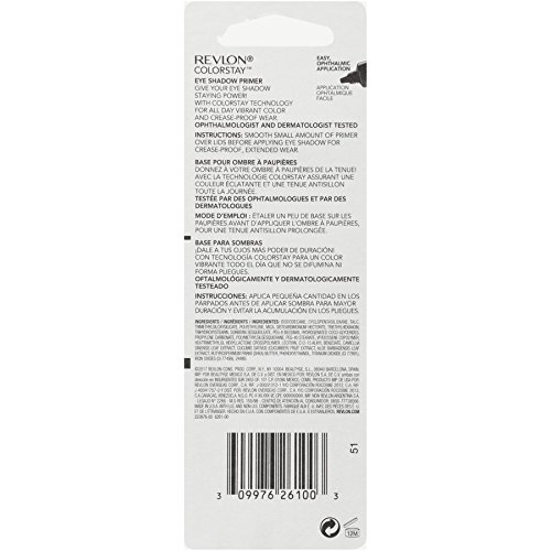 Eyeshadow Primer by Revlon, ColorStay 24 Hour Eye Primer, Longwearing & Non-Drying Formula Infused wiith Shea Butter, 100 Universal, 0.33 Oz