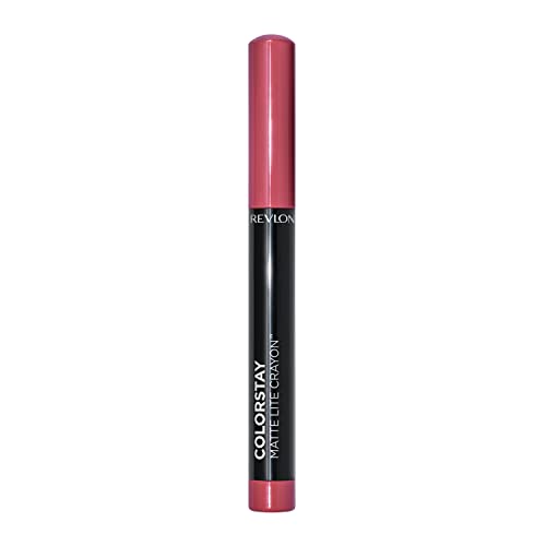 REVLON ColorStay Matte Lite Crayon Lipstick with Built-in Sharpener, Smudgeproof, Water-Resistant Non-Drying Lipcolor