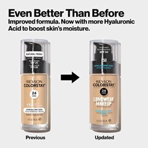 Liquid Foundation by Revlon, ColorStay Face Makeup for Normal and Dry Skin, SPF 20, Longwear Medium-Full Coverage with Matte Finish, Oil Free, 240 Medium Beige, 1.0 Oz