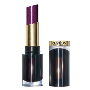 revlon super lustrous glass shine lipstick, flawless moisturizing lip color with aloe, hyaluronic acid and rose quartz, sleek mulberry (013), 0.15 oz