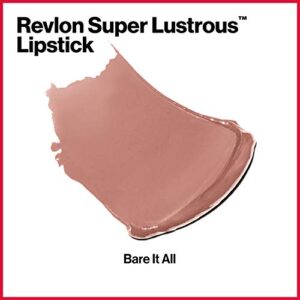 Lipstick by Revlon, Super Lustrous Lipstick, High Impact Lipcolor with Moisturizing Creamy Formula, Infused with Vitamin E and Avocado Oil, 755 Bare It All