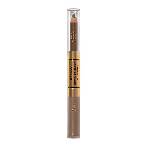 Eyebrow Gel & Pencil by Revlon, ColorStay Brow Fantasy 2-in-1 Eye Makeup, Longwearing with Precision Tip, 108 Light Brown, 0.04 Oz