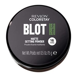 revlon colorstay blot face powder, mattifying, blurring & oil absorbing setting powder, absorb sebum, blurs imperfections and reduces pore appearance, 0.5 oz