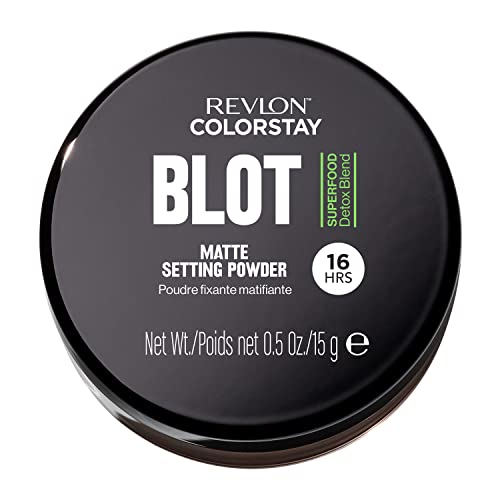 Revlon ColorStay Blot Face Powder, Mattifying, Blurring & Oil Absorbing Setting Powder, Absorb Sebum, Blurs Imperfections and Reduces Pore Appearance, 0.5 oz