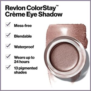 Crème Eyeshadow by Revlon, ColorStay 24 Hour Eye Makeup, Highly Pigmented Cream Formula in Blendable Matte & Shimmer Finishes, 720 Chocolate, 0.18 Oz