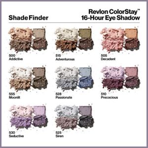 REVLON ColorStay 16 Hour Eyeshadow Quad with Dual-Ended Applicator Brush, Longwear, Intense Color Smooth Eye Makeup for Day & Night, Addictive (500), 0.16 Oz (Pack of 3)