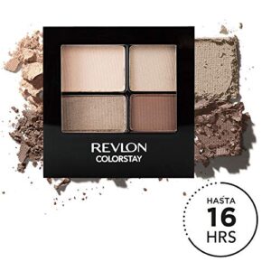 REVLON ColorStay 16 Hour Eyeshadow Quad with Dual-Ended Applicator Brush, Longwear, Intense Color Smooth Eye Makeup for Day & Night, Addictive (500), 0.16 Oz (Pack of 3)