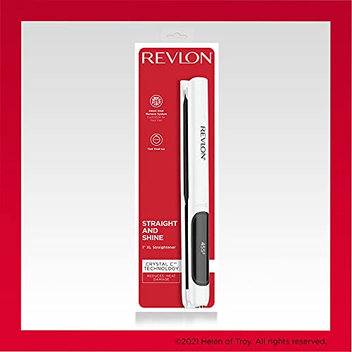 REVLON Crystal C + Ceramic Digital Hair Flat Iron | Long-Lasting Shine and Less Frizz, (1 in)