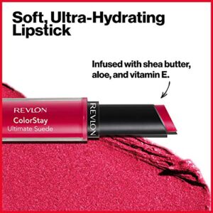 Lipstick by Revlon, ColorStay Ultimate Suede Lipstick, High Impact Lip color with Moisturizing Creamy Formula, Infused with Vitamin E, 055 Iconic, 0.09 Oz