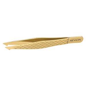 Revlon Gold Series Slant and Point Tip Tweezer, Titanium Coated for Maximum Durability