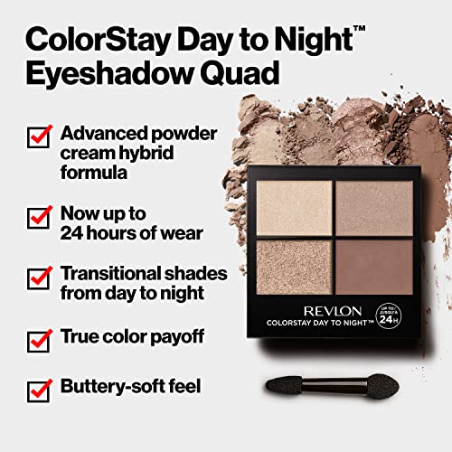 Eyeshadow Palette by Revlon, ColorStay Day to Night Up to 24 Hour Eye Makeup, Velvety Pigmented Blendable Matte & Shimmer Finishes, 505 Decadent, 0.16 Oz