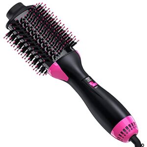 hair dryer brush blow dryer brush in one, 3 in 1 hair dryer and styler volumizer with negative ion anti-frizz blowout ceramic coating hot air brush, mothers day gifts for mom, 75mm oval shape