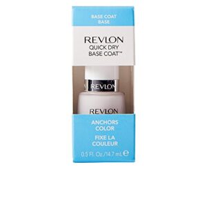 base coat nail polish by revlon, quick dry nail polish, chip resistant & longwear formula, high shine finish, quick dry base coat, clear, 0.5 fl oz