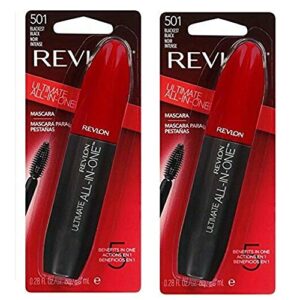 pack of 2 revlon ultimate all in one mascara, blackest black (501)