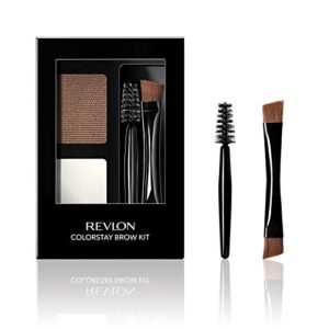 eyebrow kit by revlon, colorstay brow kit eye makeup with longwearing brow powder, pomade, spoolie & angled brush tip, 104 soft brown, 0.08 oz