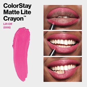 REVLON ColorStay Matte Lite Crayon Lipstick with Built-in Sharpener, Smudgeproof, Water-Resistant Non-Drying Lipcolor