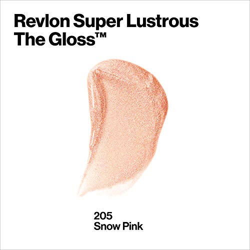 Lip Gloss by Revlon, Super Lustrous The Gloss, Non-Sticky, High Shine Finish, 205 Snow Pink, 0.13 Oz