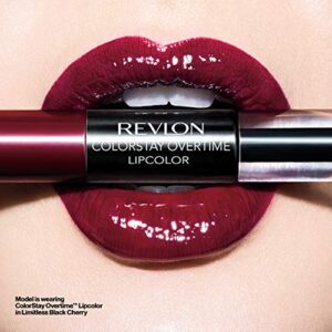 Liquid Lipstick with Clear Lip Gloss by Revlon, ColorStay Overtime Lipcolor, Dual Ended with Vitamin E in Plums & Berries, 560 Taupe Time, 0.07 Oz