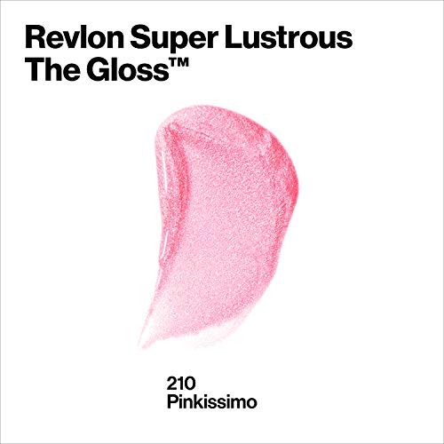 Lip Gloss by Revlon, Super Lustrous The Gloss, Non-Sticky, High Shine Finish, 210 Pinkissimo, 0.13 Oz