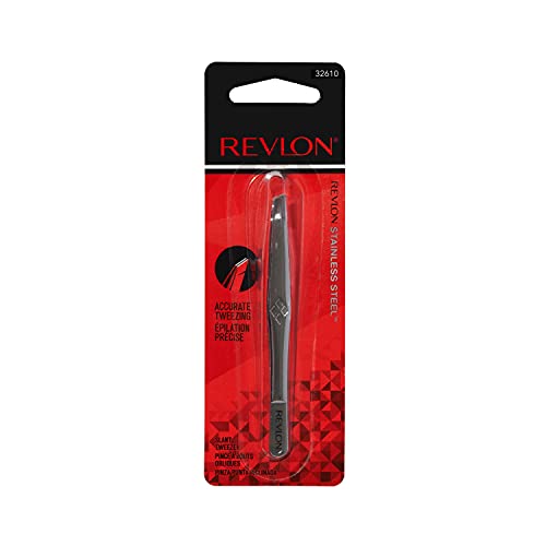 Multipurpose Hair Removal Tweezer by Revlon, High Precision Slant Tip Tweezers for Men, Women & Kids, Stainless Steel (Pack of 1)