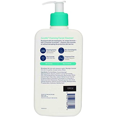 CeraVe Foaming Facial Cleanser, 12 Ounce