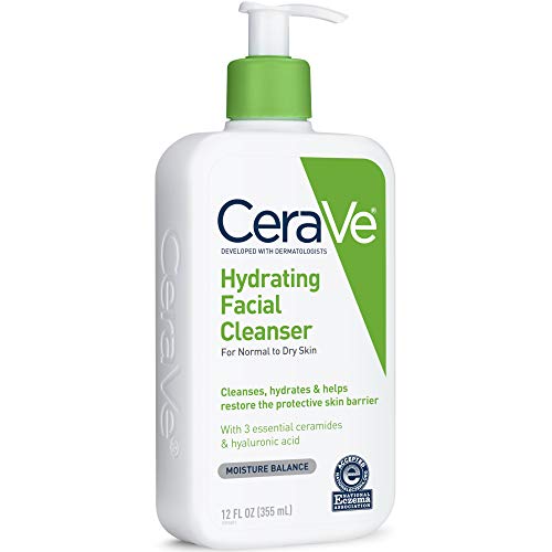 CeraVe Foaming Facial and Hydrating Cleanser, 12 Fl Oz (Pack of 2)