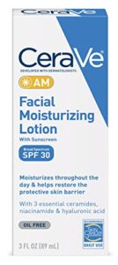 cerave facial moisturizing lotion am spf 30 | 3 ounce | daily face moisturizer with spf | fragrance free