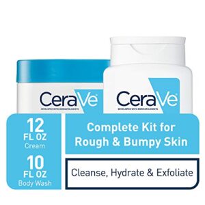 CeraVe Renewing Salicylic Acid Daily Skin Care Set | Contains CeraVe SA Cream and Body Wash for Rough and Bumpy Skin | Fragrance Free