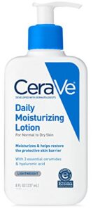 cerave daily moisturizing lotion | 8 ounce | face & body lotion for dry skin with hyaluronic acid | fragrance free