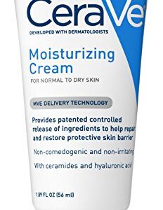 CeraVe Moisturizing Cream | 1.89 Ounce | Travel Size Face and Body Moisturizer for Dry Skin , ivory