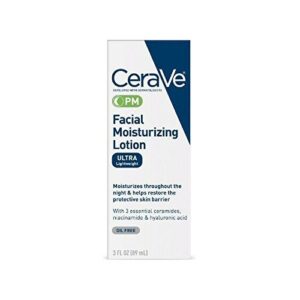 cerave facial moisturizing lotion pm ultra lightweight 3 oz (packs of 2)