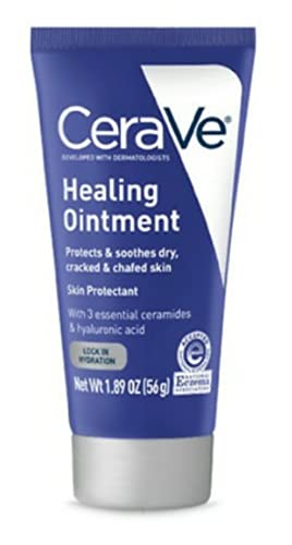 CeraVe Healing Ointment Bundle - Conatins 12 oz Tub and 1.89 oz Travel Size Tube - Protects and Soothes Dry, Cracked, and Chafed Skin