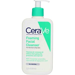 cerave facial foaming cleanser 12 ounce pump (355ml) (2 pack)