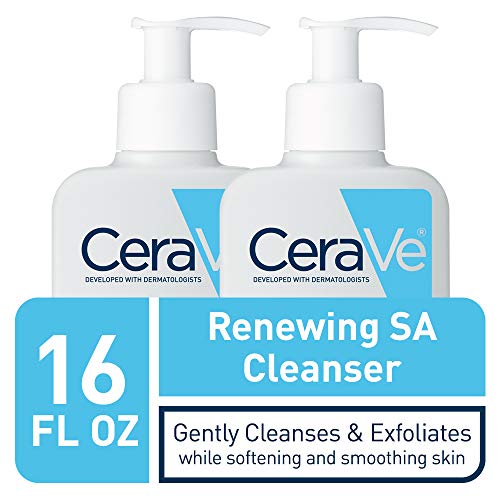 CeraVe Salicylic Acid Cleanser | 8 Ounce, Pack of 2 | Renewing Exfoliating Face Wash with Vitamin D for Rough and Bumpy Skin | Fragrance Free