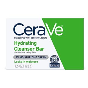 cerave hydrating cleanser bar for dry to normal skin, 130ml by cerave