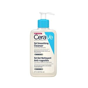 cerave sa smoothing cleanser | 236ml/8oz | face and body wash with salicylic acid