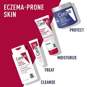 CeraVe Eczema Relief Creamy Body Oil | Anti Itch Cream for Eczema | Moisturizer for Dry Skin with Colloidal Oatmeal, Ceramides and Safflower Oil | 3.4 Ounce