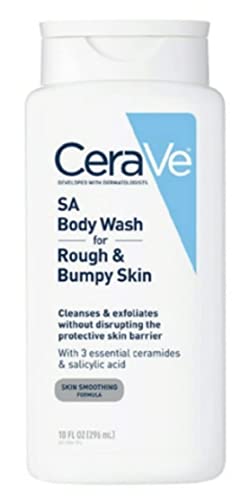 CeraVe SA Skin Care for Rough and Bumpy Skin Bundle - SA Body Wash (10 fl oz) and SA Moisturizing Lotion (8 fl oz) - Skin Smoothing Formula with Salicylic Acid