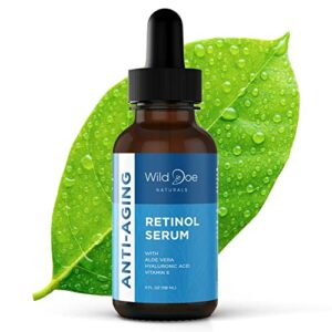 retinol serum for face -anti aging serum & dark spot corrector w/ hyaluronic acid, pure aloe vera gel, vitamin e oil for scars treatment: target lines/wrinkles, boost collagen, aid acne treatment -4oz