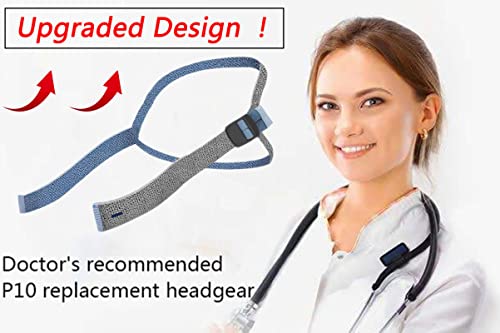 Upgraded P10 Replacement Headgear Strap Compatible with ResMed Airfit P10/N30, Fully Adjustable Quick-fit Design Premium Soft Durable Elastic Material - 2 Pack