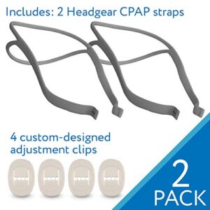 [2 Straps and 4 Clips] Impresa Headgear for ResMed Airfit P10 Nasal Pillow CPAP Mask